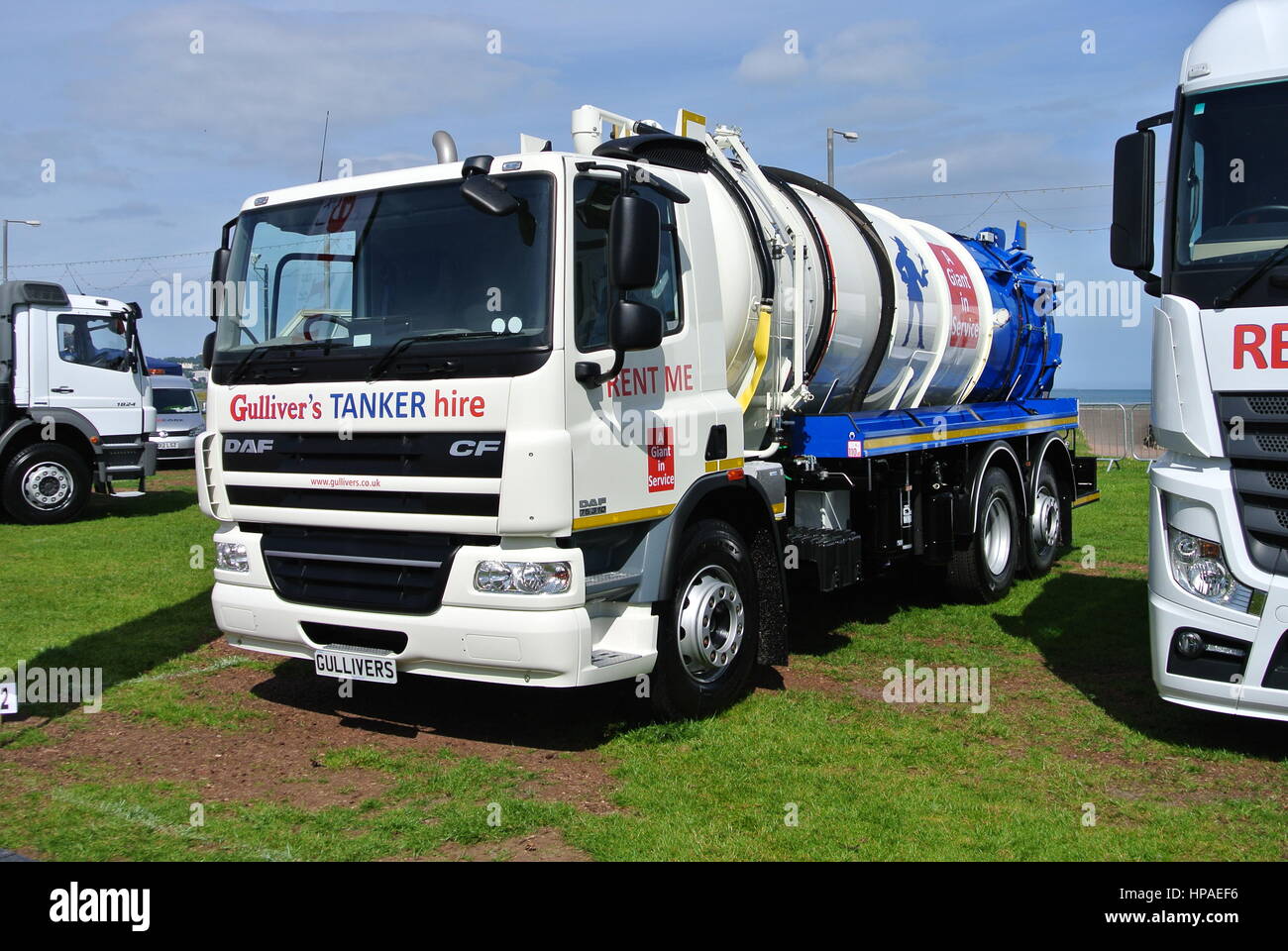 DAF CF suction tanker lorry parked on display Stock Photo - Alamy