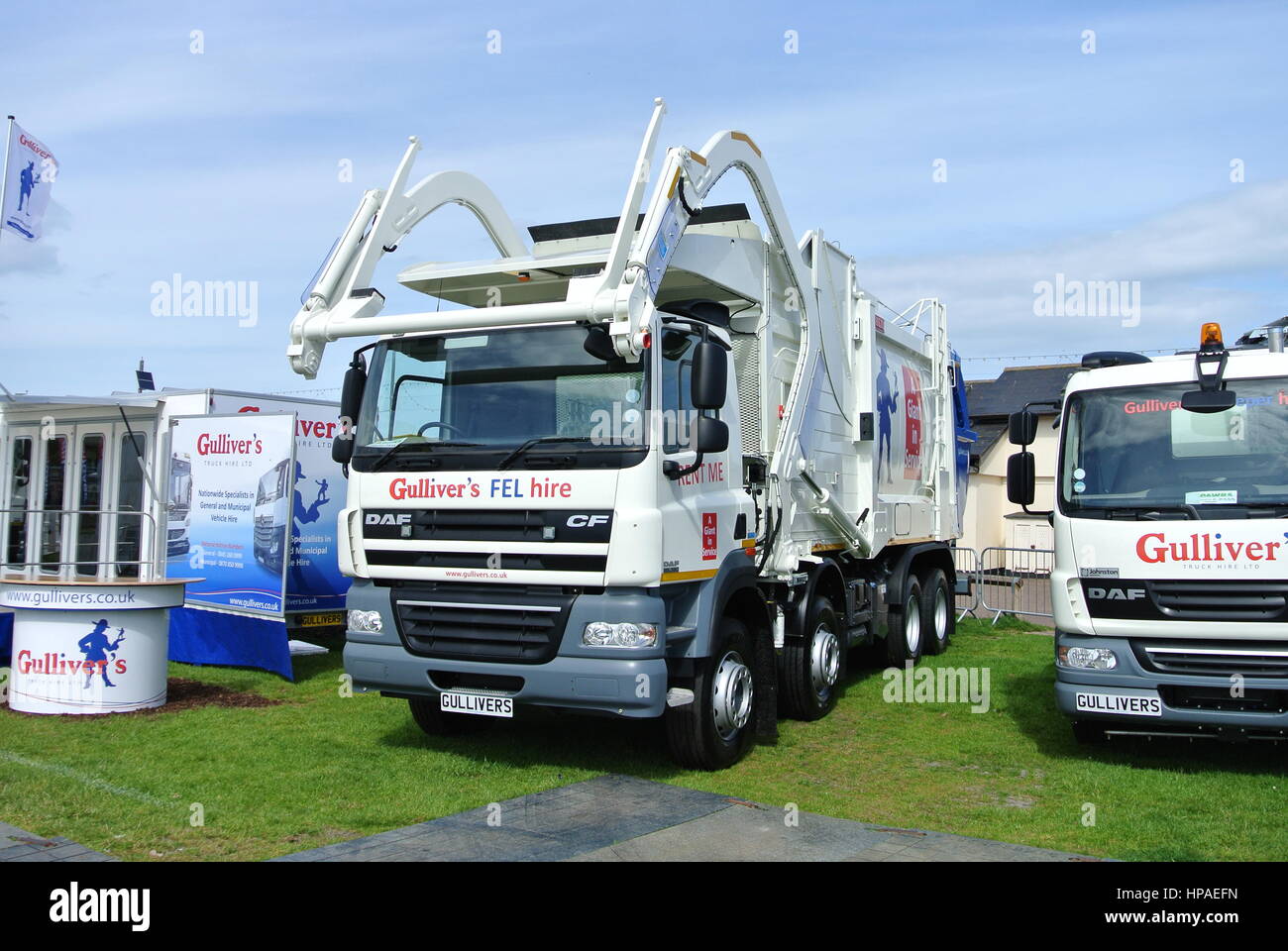 DAF CF Front End Loader lorry parked on display Stock Photo - Alamy
