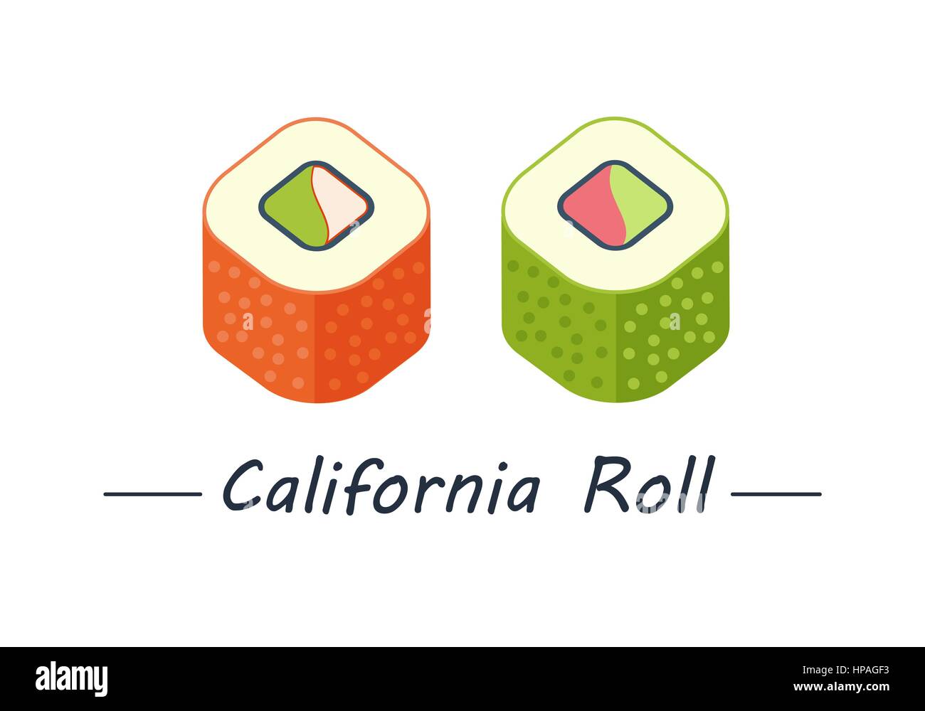 California rolls set icons Stock Vector Image & Art - Alamy