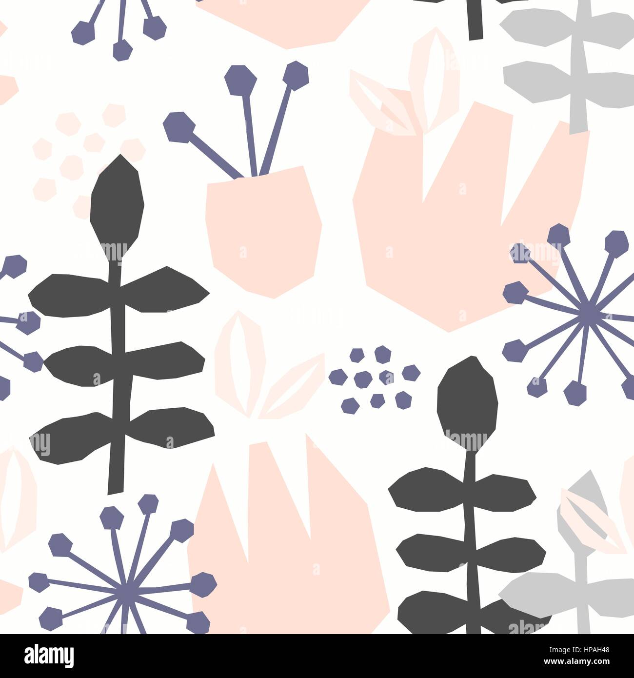 Seamless repeating pattern with floral elements in pastel colors on ...