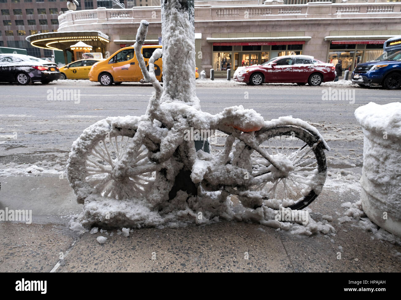 bike, snow, blizzard Stock Photo - Alamy