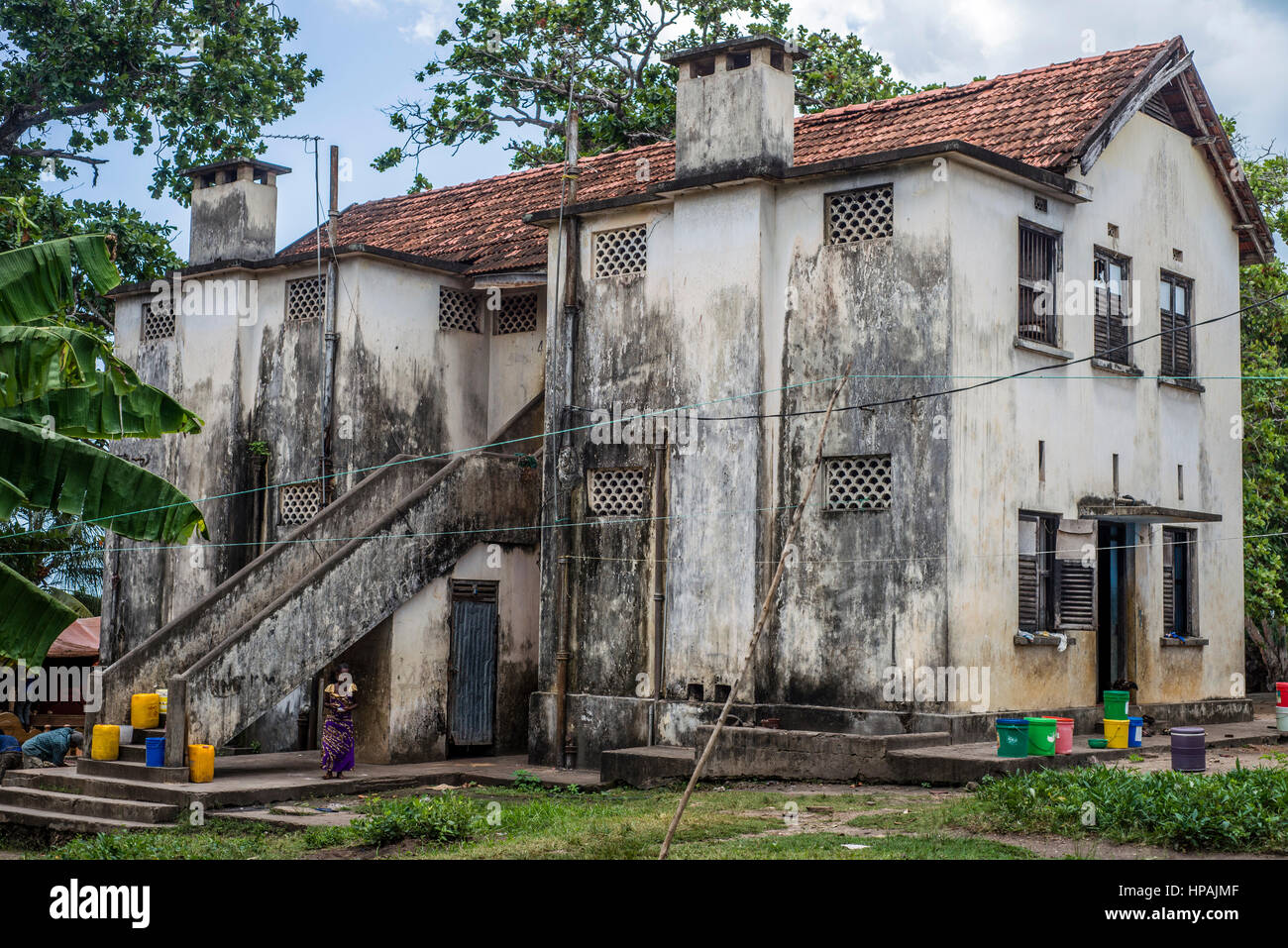 Police station in the ancient building of Mkokotoni village, Zanzibar ...