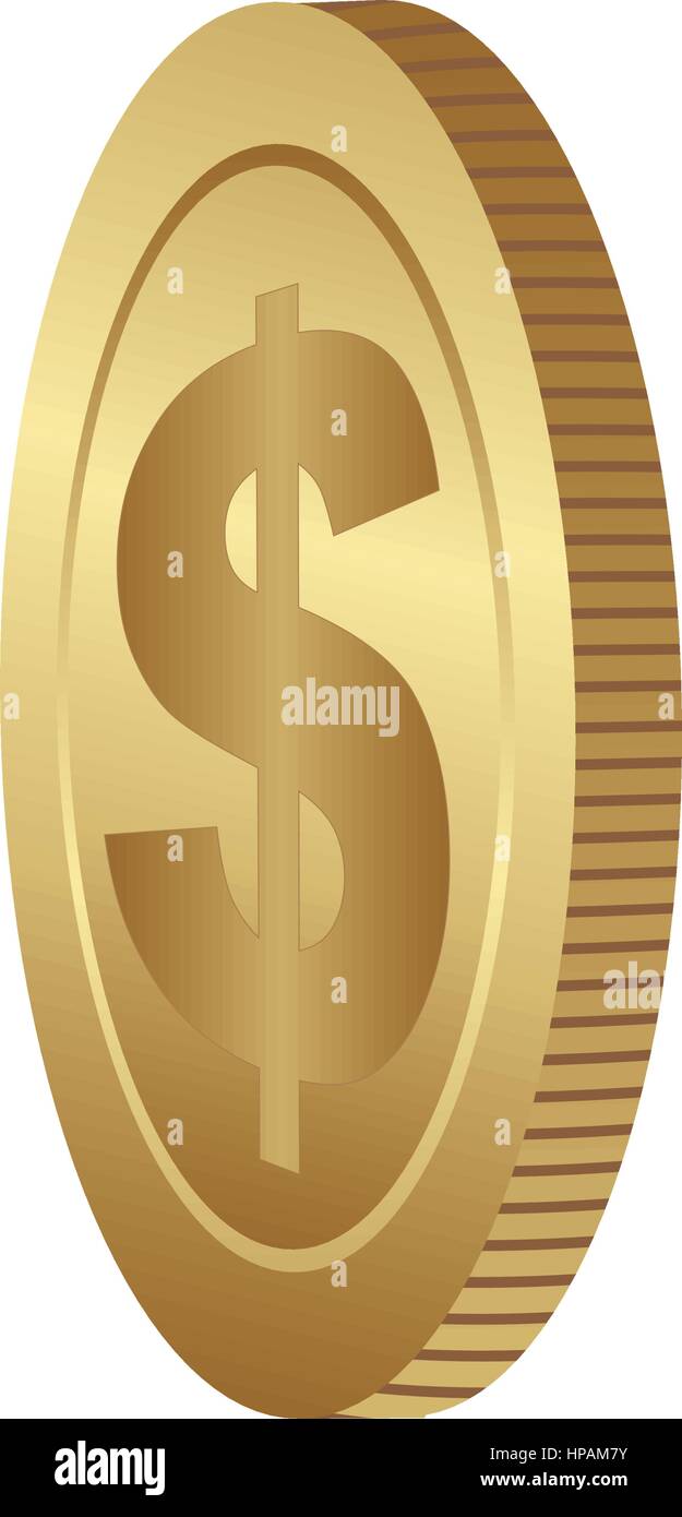 color silhouette with coin in side view vector illustration Stock ...