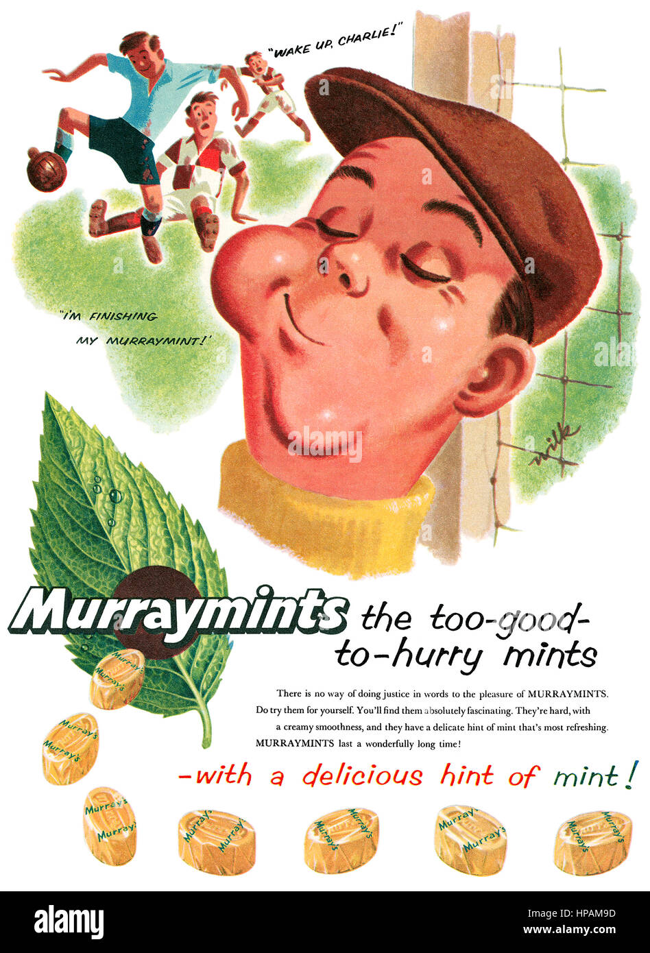 1956 British advertisement for Murraymints Stock Photo - Alamy