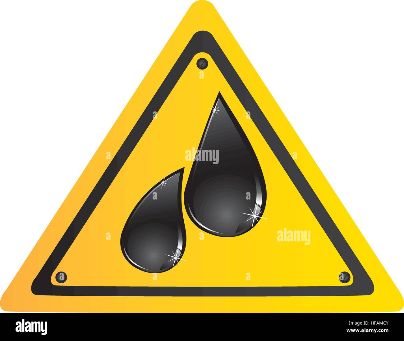 color silhouette road sign with oil drops vector illustration Stock ...