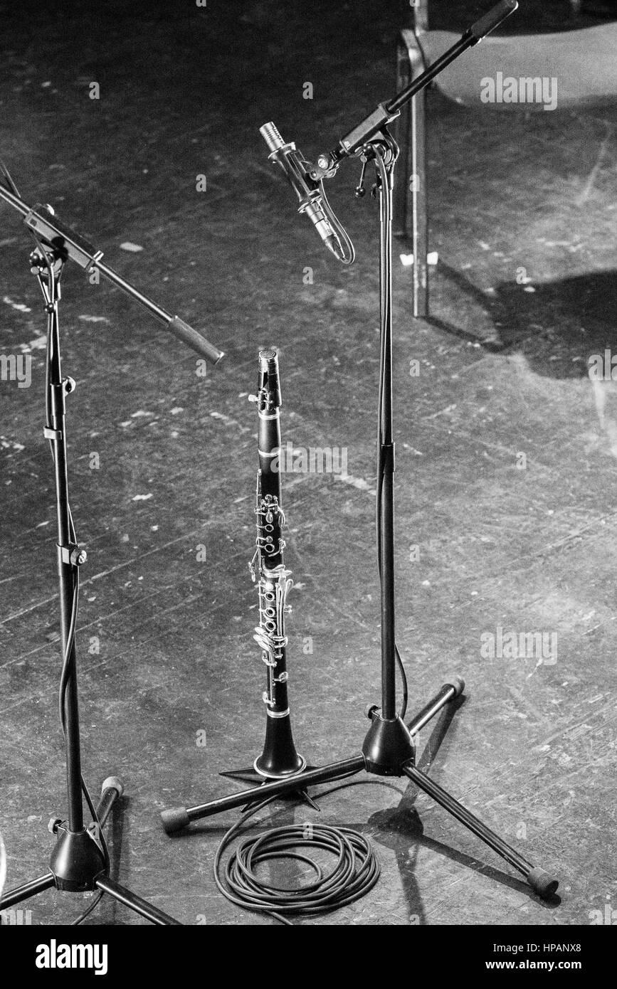 Event standing microphone Black and White Stock Photos & Images - Alamy