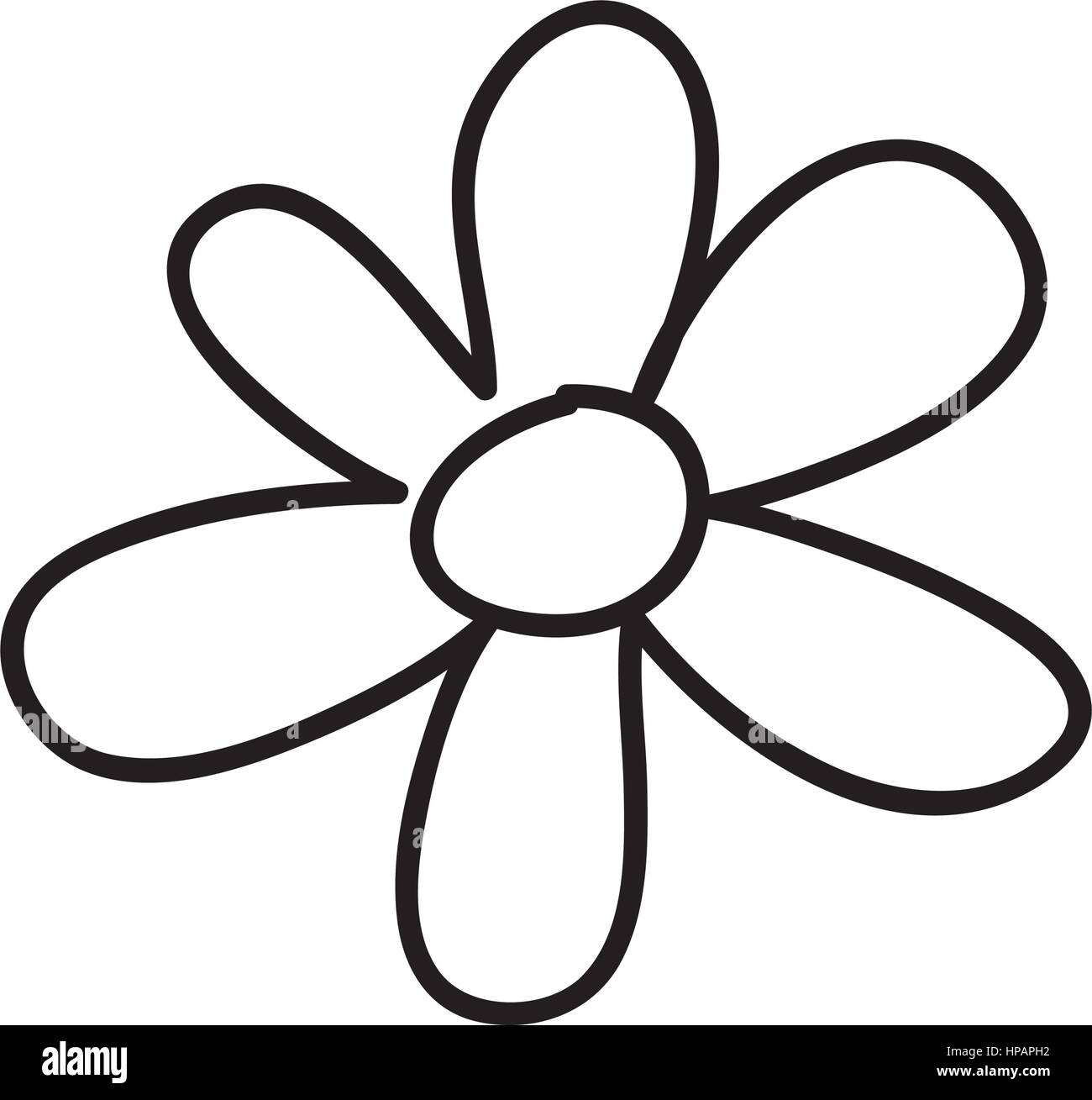 monochrome contour with flower figure vector illustration Stock Vector ...