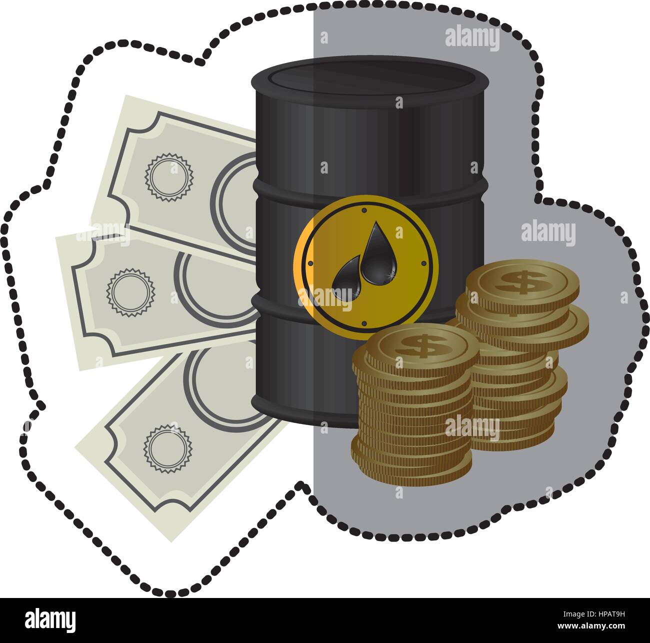 gasoline tanks with money icon Stock Vector Image & Art - Alamy