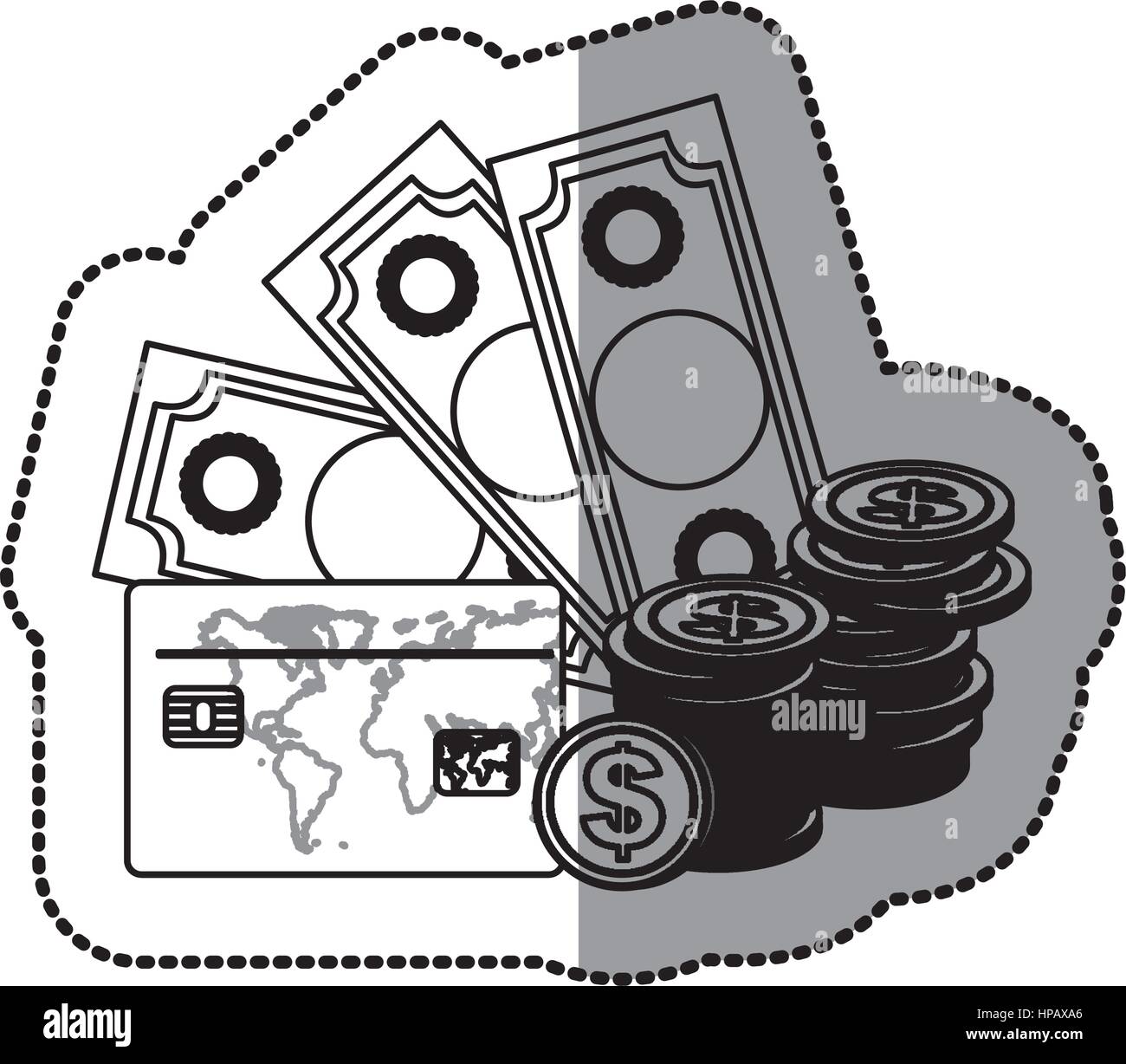 Stack cash calculator card Stock Vector Images - Alamy