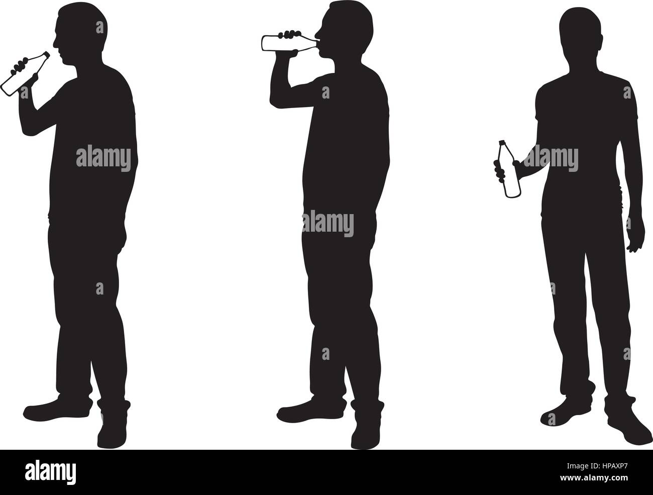 Adult drinking water not exercise Stock Vector Images - Alamy