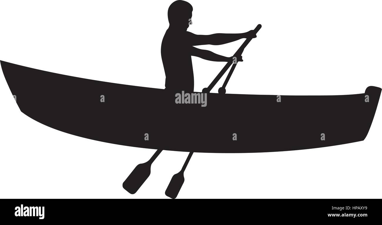 Man pulling rowing boat on Stock Vector Images - Alamy