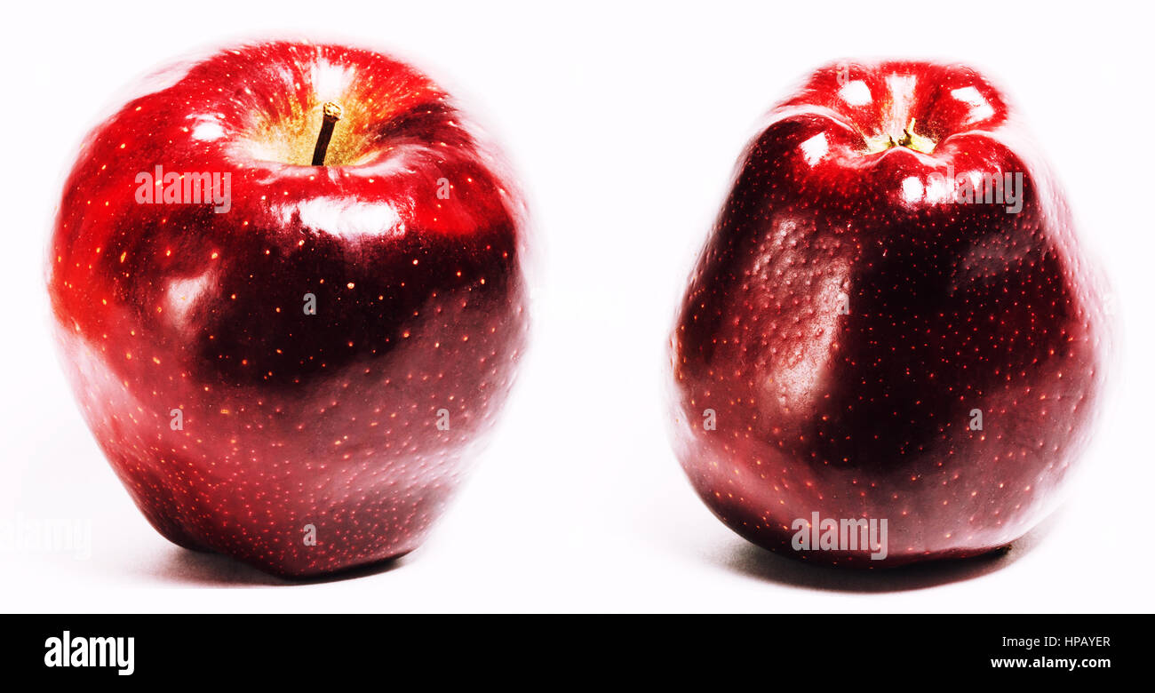 collage with one red delishious apple isolated on white Stock Photo - Alamy