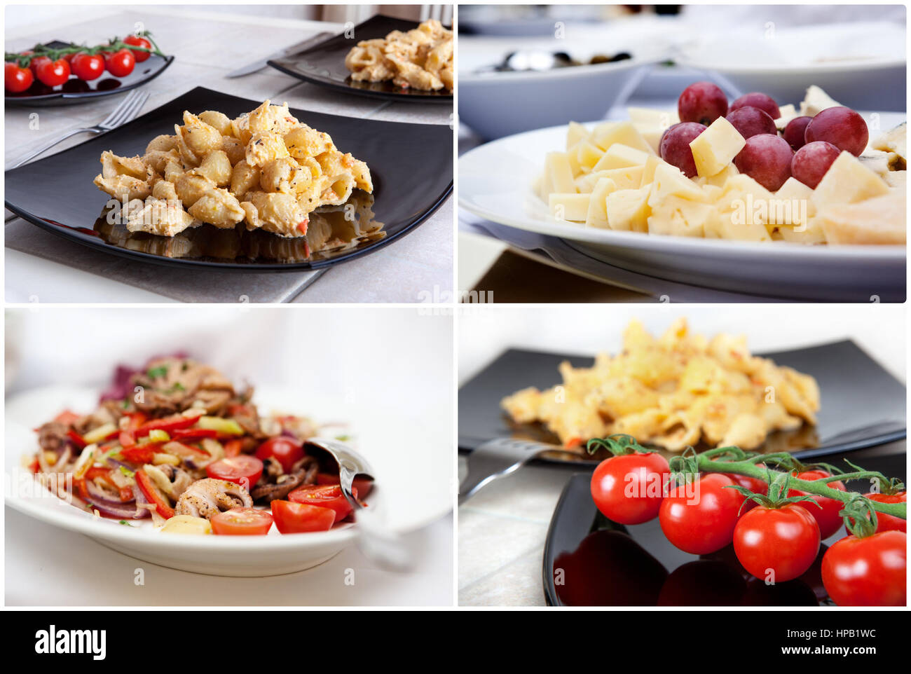Italian food collage - pasta and cheese Stock Photo - Alamy