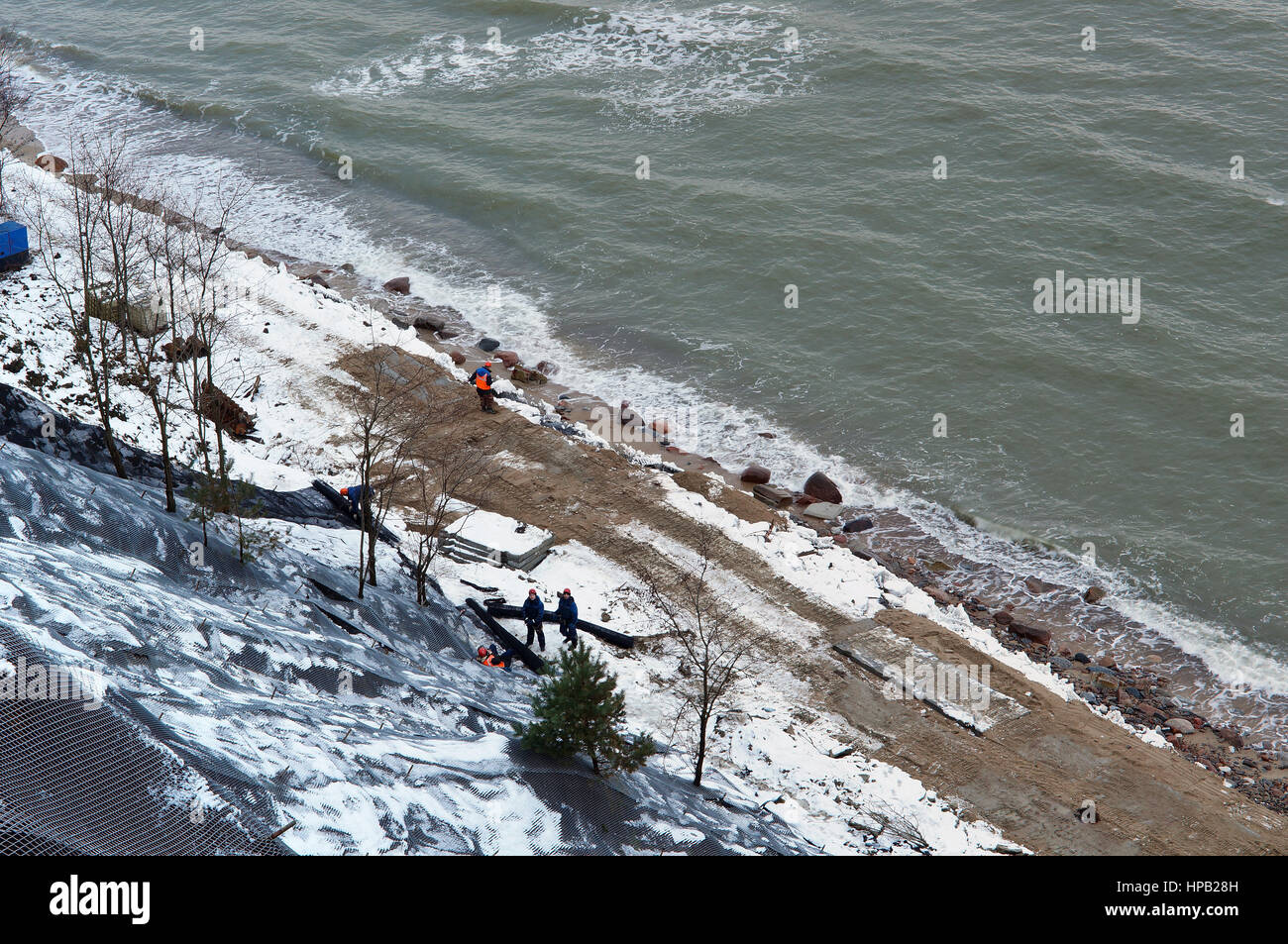 shore strengthening, protection and construction of the cliff Stock ...