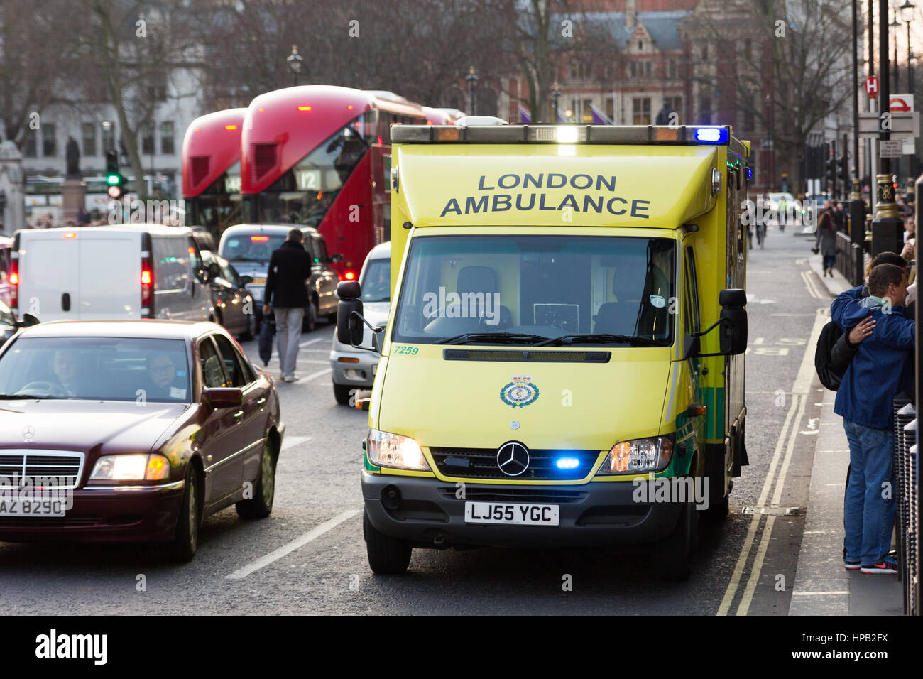 London Ambulance Service Mercedes Ambulance Stock Photo - Alamy