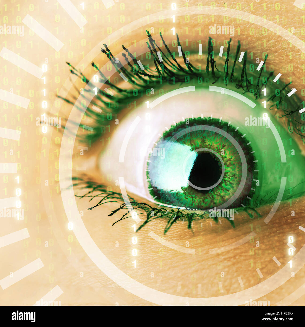 Modern cyber woman with technology eye looking Stock Photo - Alamy