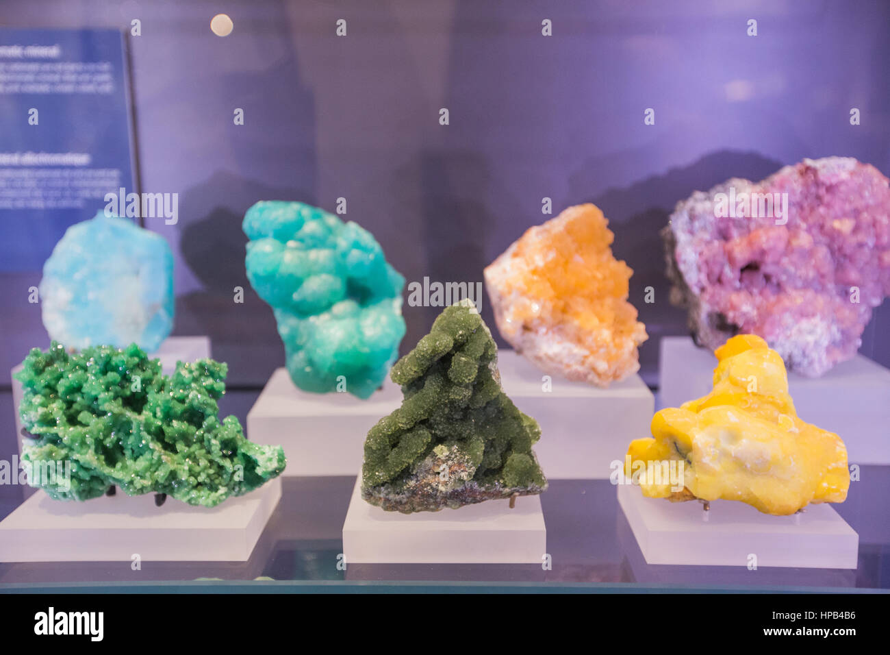 Crystal and minerals inside Toronto Royal Ontario Museum Stock Photo ...