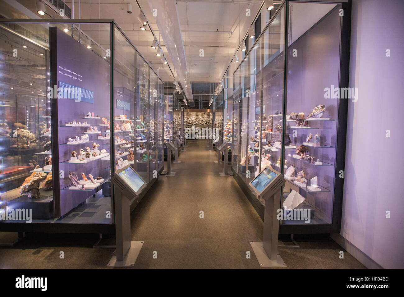 Crystal and minerals inside Toronto Royal Ontario Museum Stock Photo ...