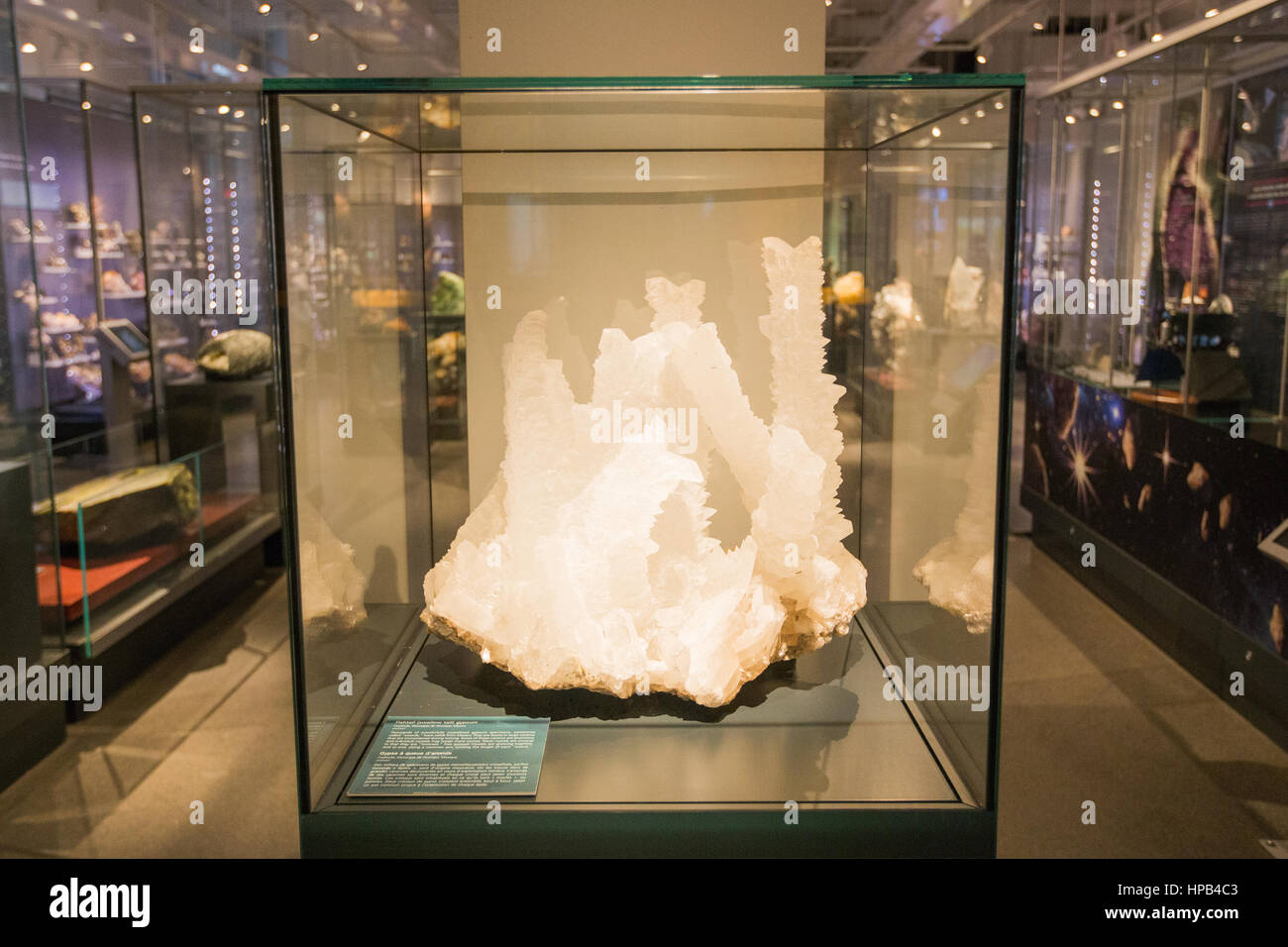 Crystal and minerals inside Toronto Royal Ontario Museum Stock Photo ...