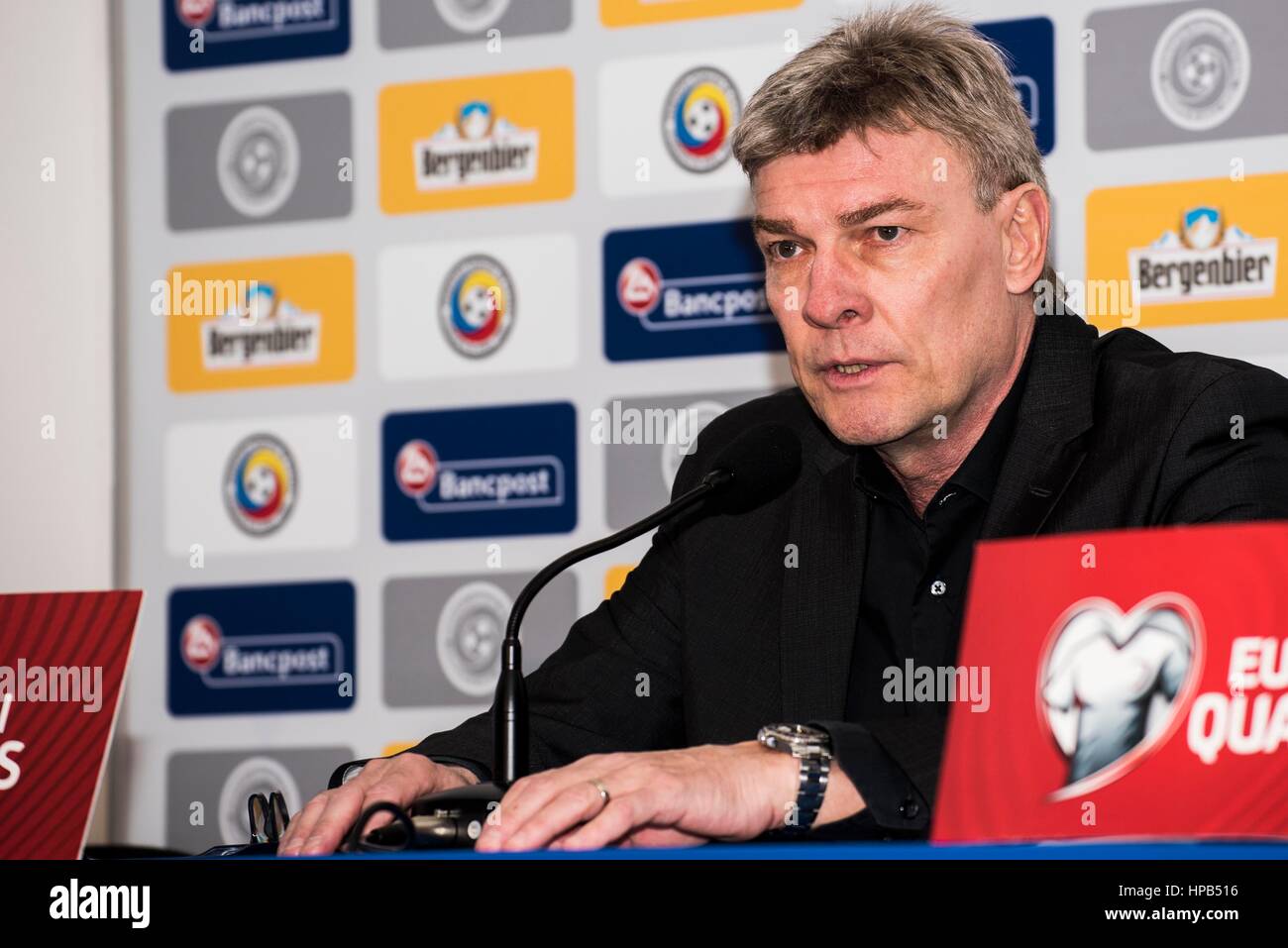 March 29, 2015: Lars Olsen the coach of Faroe Islands National Team at ...