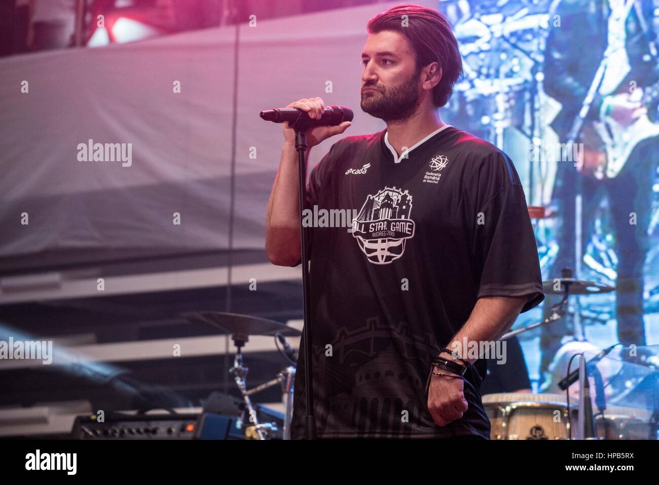 April 5, 2015: The romanian singer Smiley singing during the All Star ...