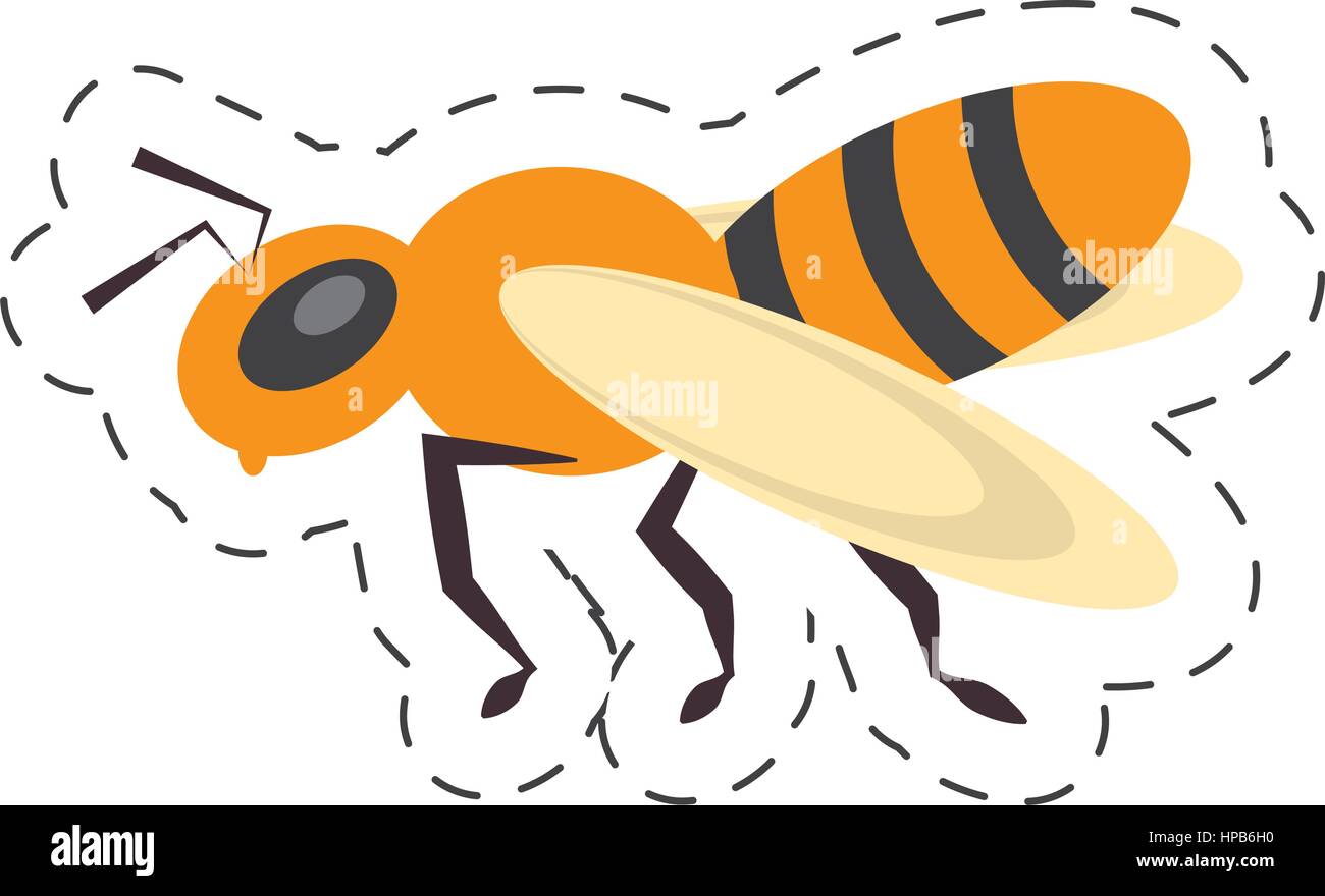 bee insect flower pollen cut line vector illustration eps 10 Stock ...