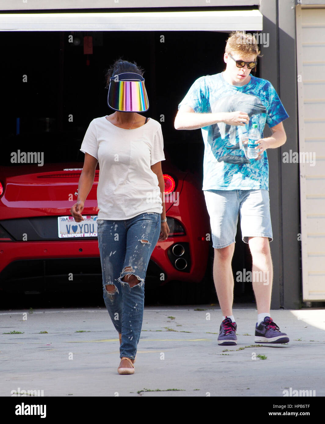 V. Stiviano, the former mistress of Donald Sterling, in her driveway ...