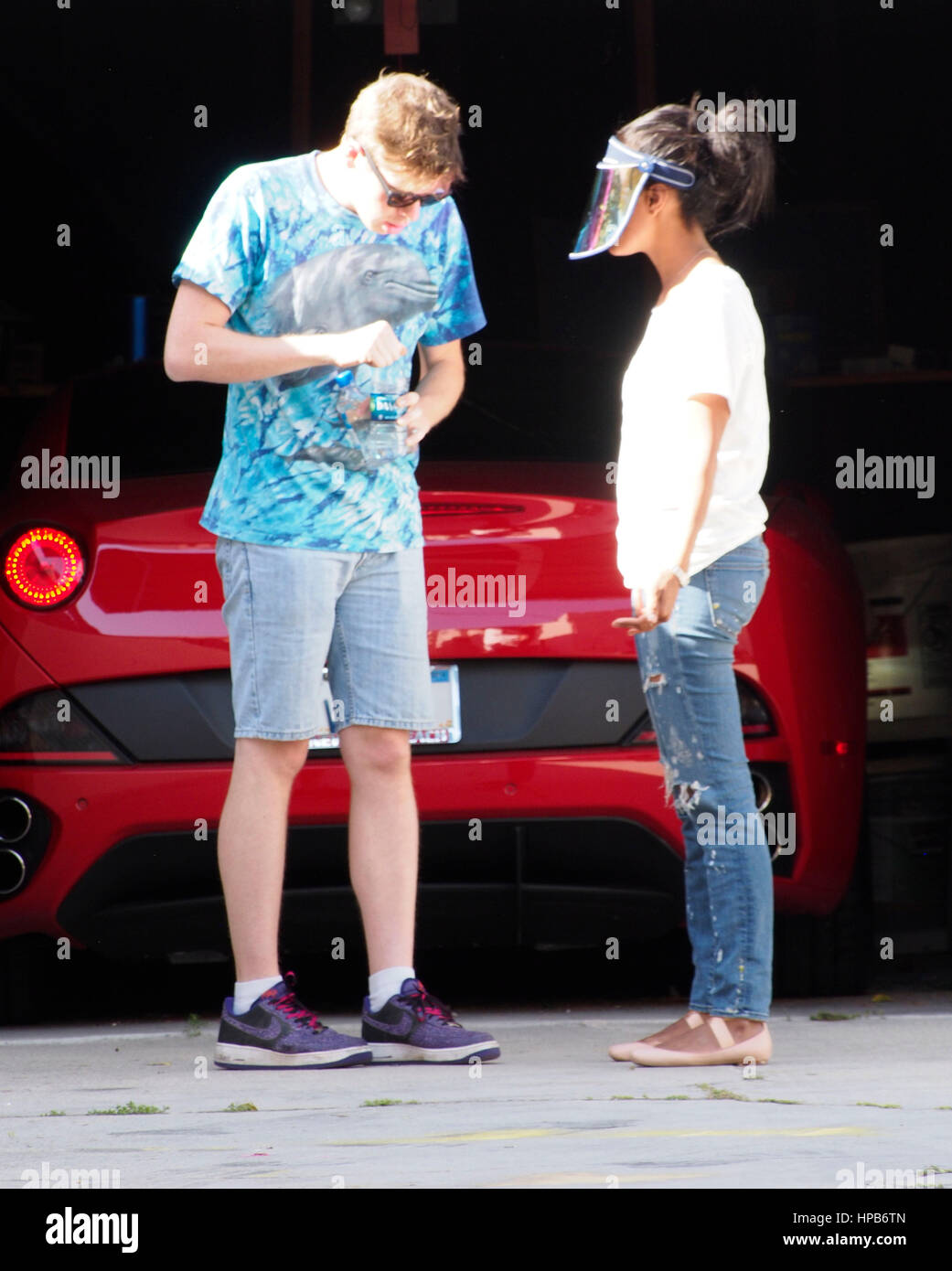 V. Stiviano, the former mistress of Donald Sterling, in her driveway ...