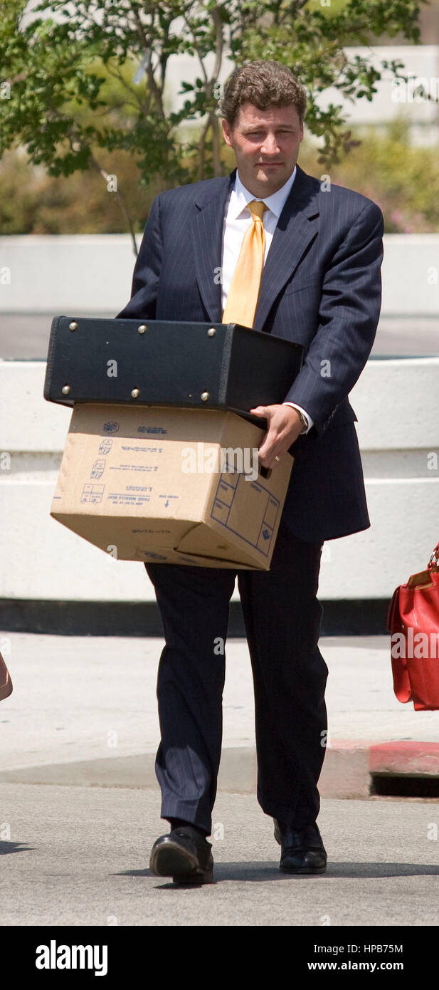 Attorney Chad Hummel leaves Federal Court in Los Angeles, CA on Friday ...