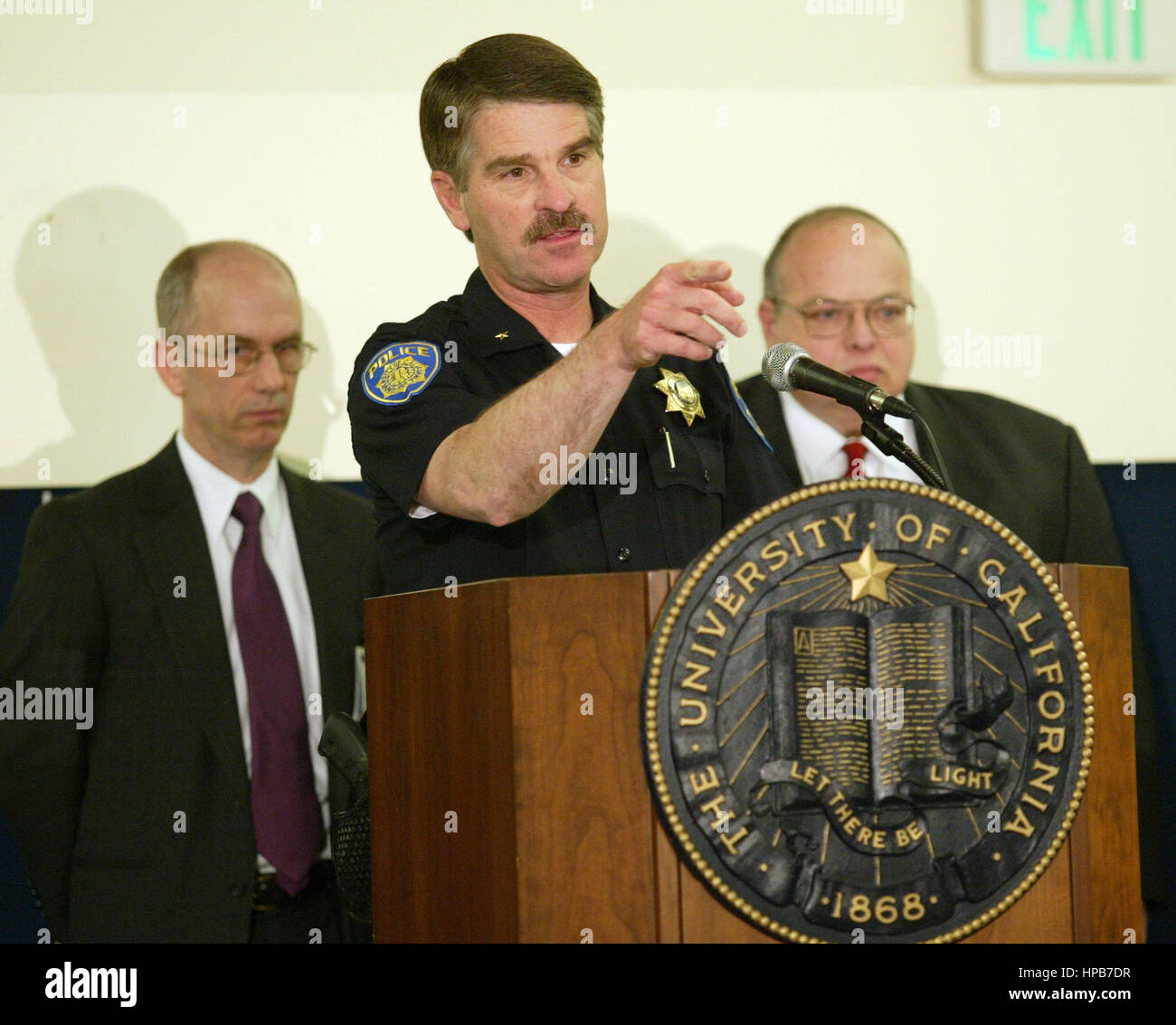 Karl T. Ross, chief of the UC Police Department, addresses the media on ...