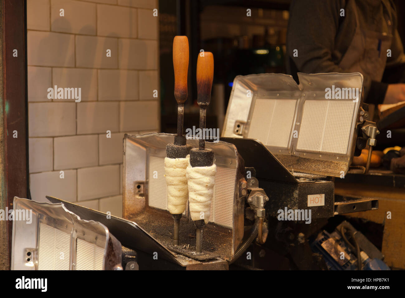 Inside a typical Czech pastry shop selling TRDELNIK in Prague Czech ...