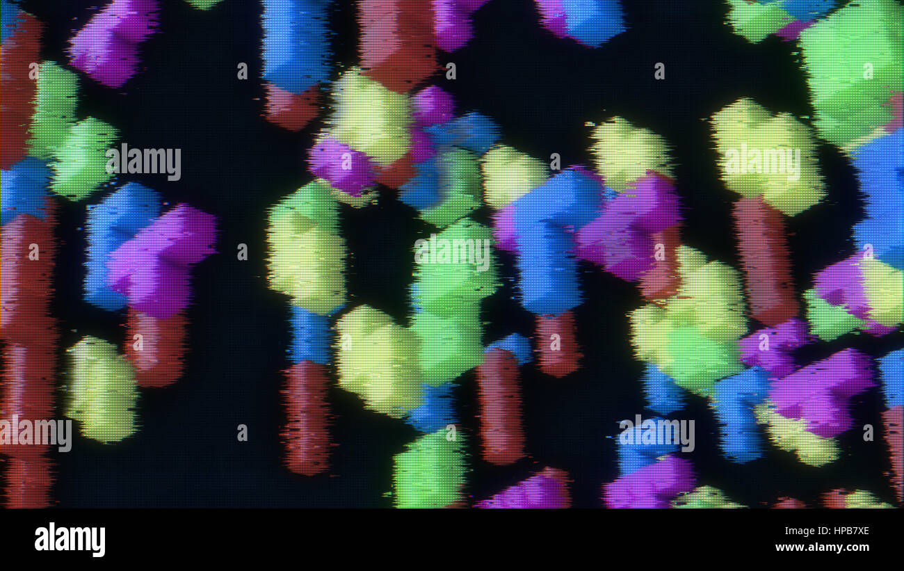 3d rendering of 3d blocks from tetris retro game on a faded screen with ...