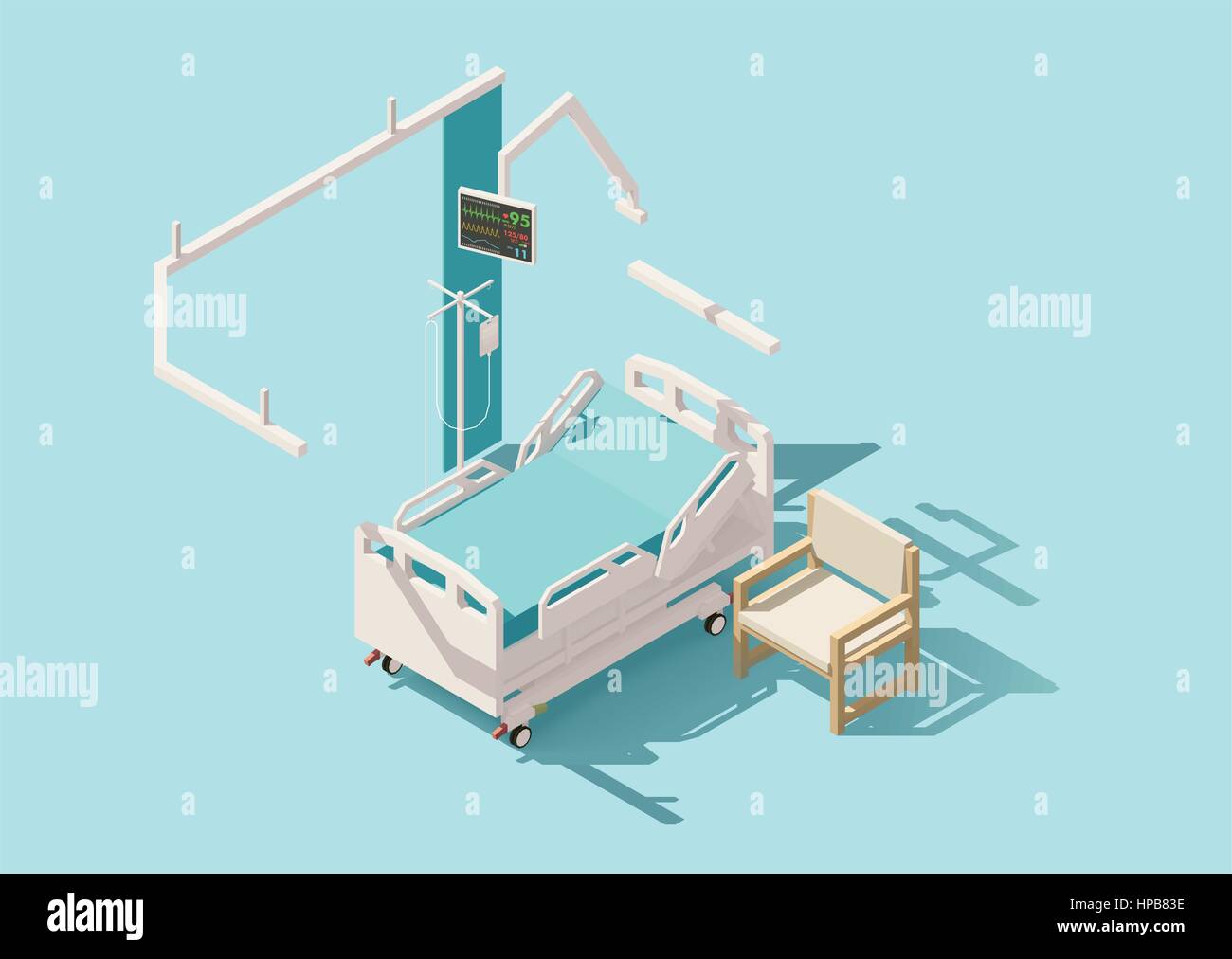Patient hospital bed Stock Vector Images - Alamy