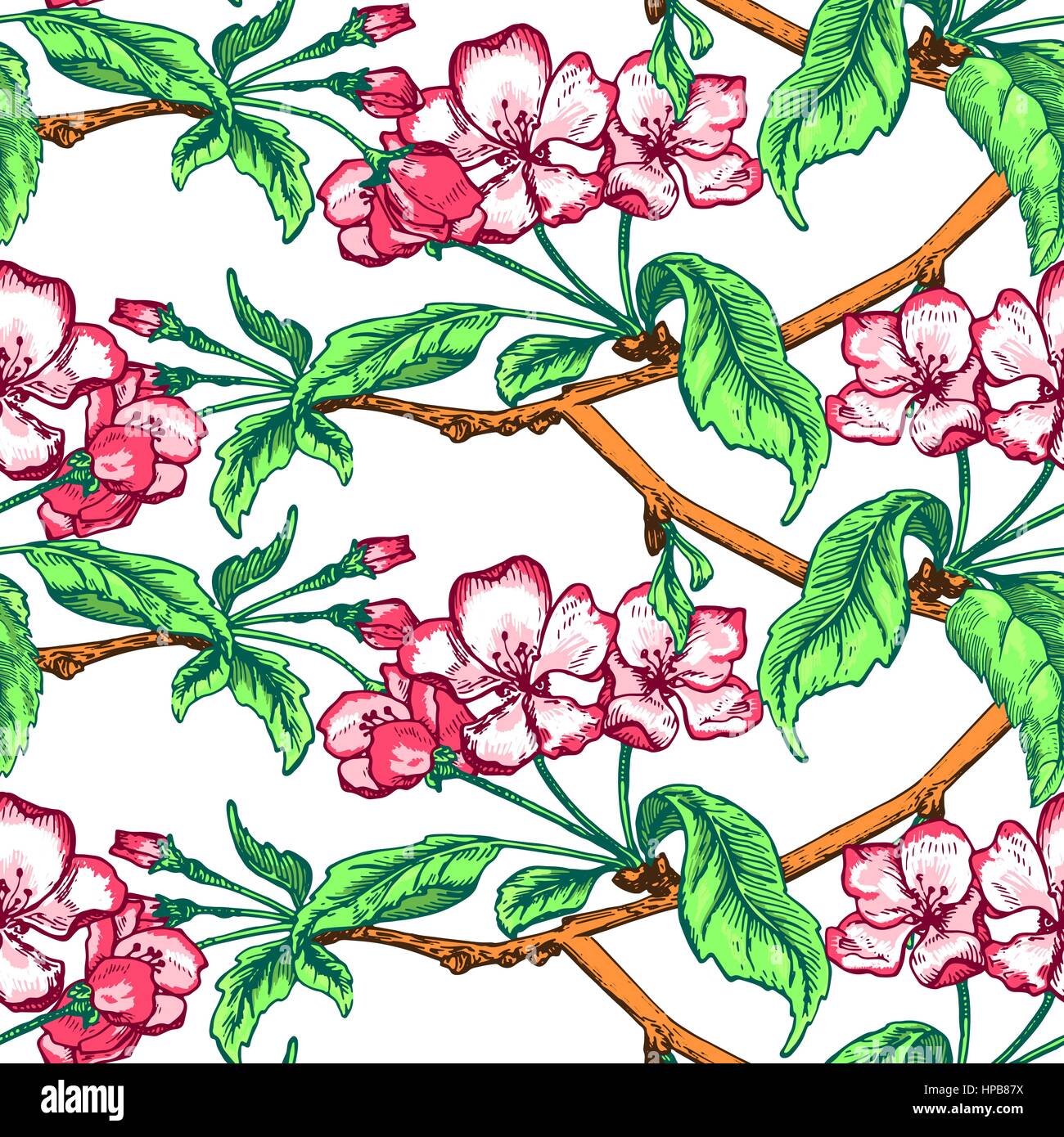 Appleflower Sketch Pattern1-10 Stock Vector Image & Art - Alamy