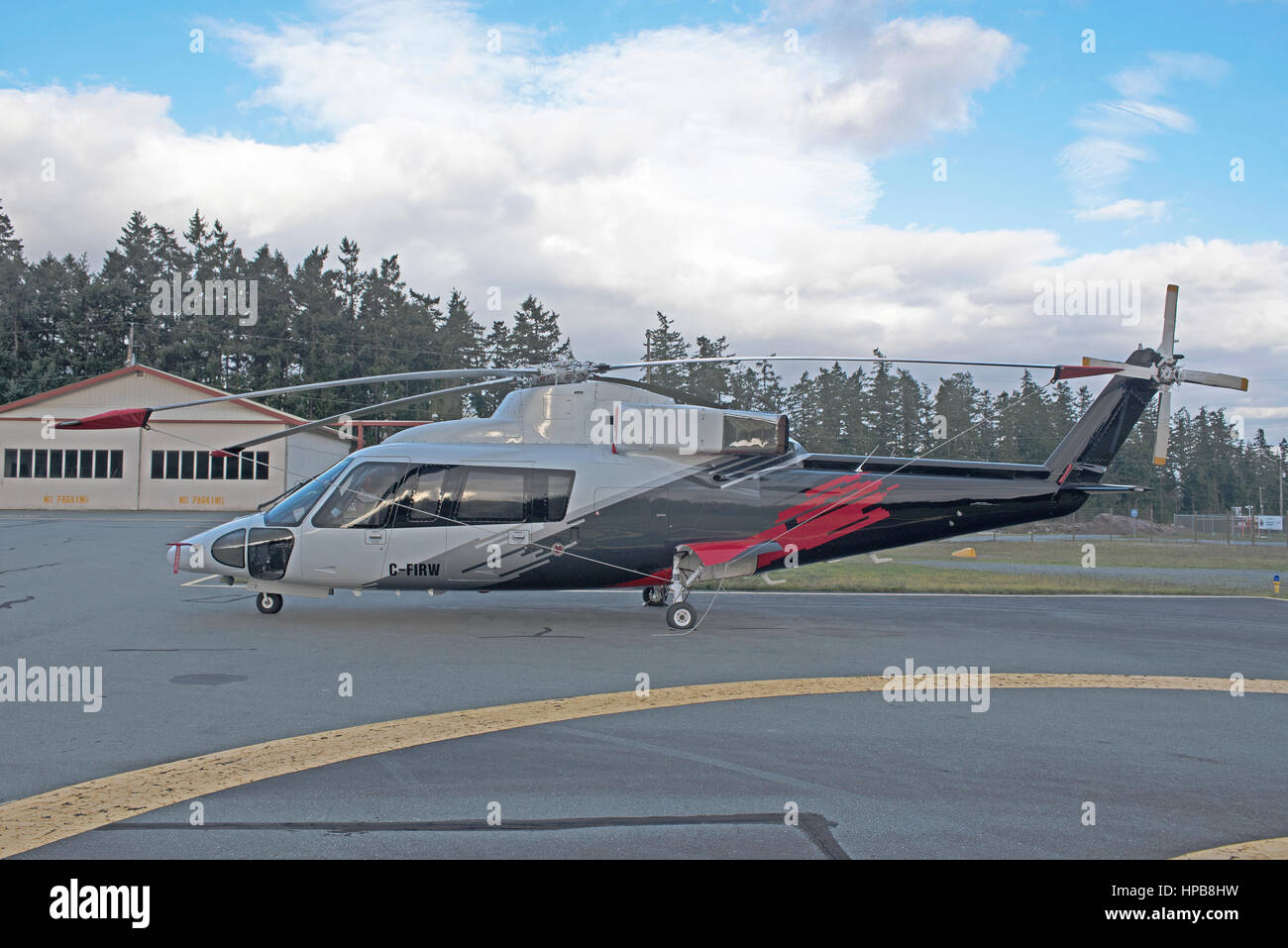 Sikorsky S-76B arrived at Qualicum airfield on Vancouver Island from ...