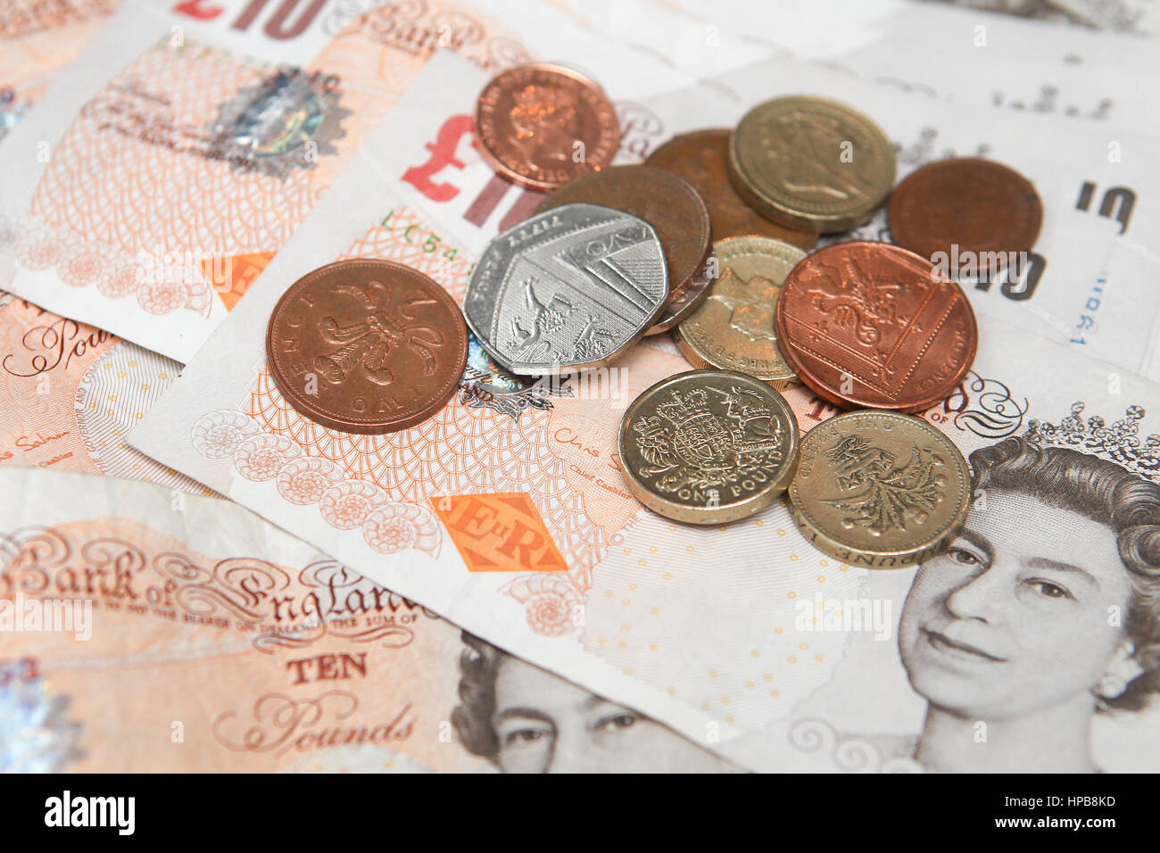 UK money notes and coins British Pounds Sterling Stock Photo - Alamy