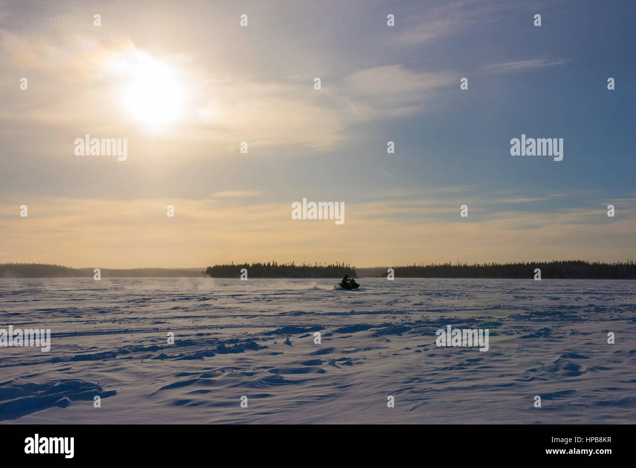 Snowmobile Northern Quebec Stock Photo - Alamy