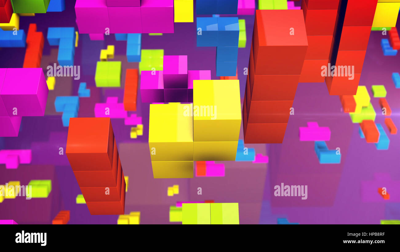 3d rendering of the concept of logical thinking. Geometric shapes on a ...