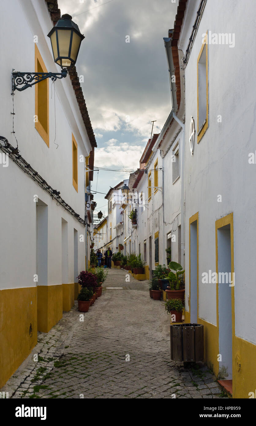 Streets of the typical town of Elvas, Elvas, Portugal Stock Photo - Alamy