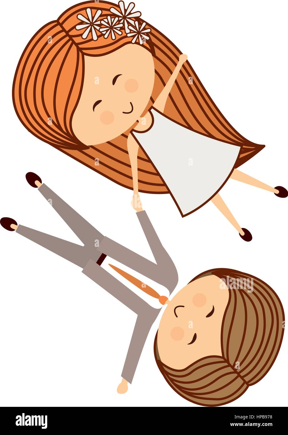 Lovely couple cartoon icon vector illustration graphic design Stock ...