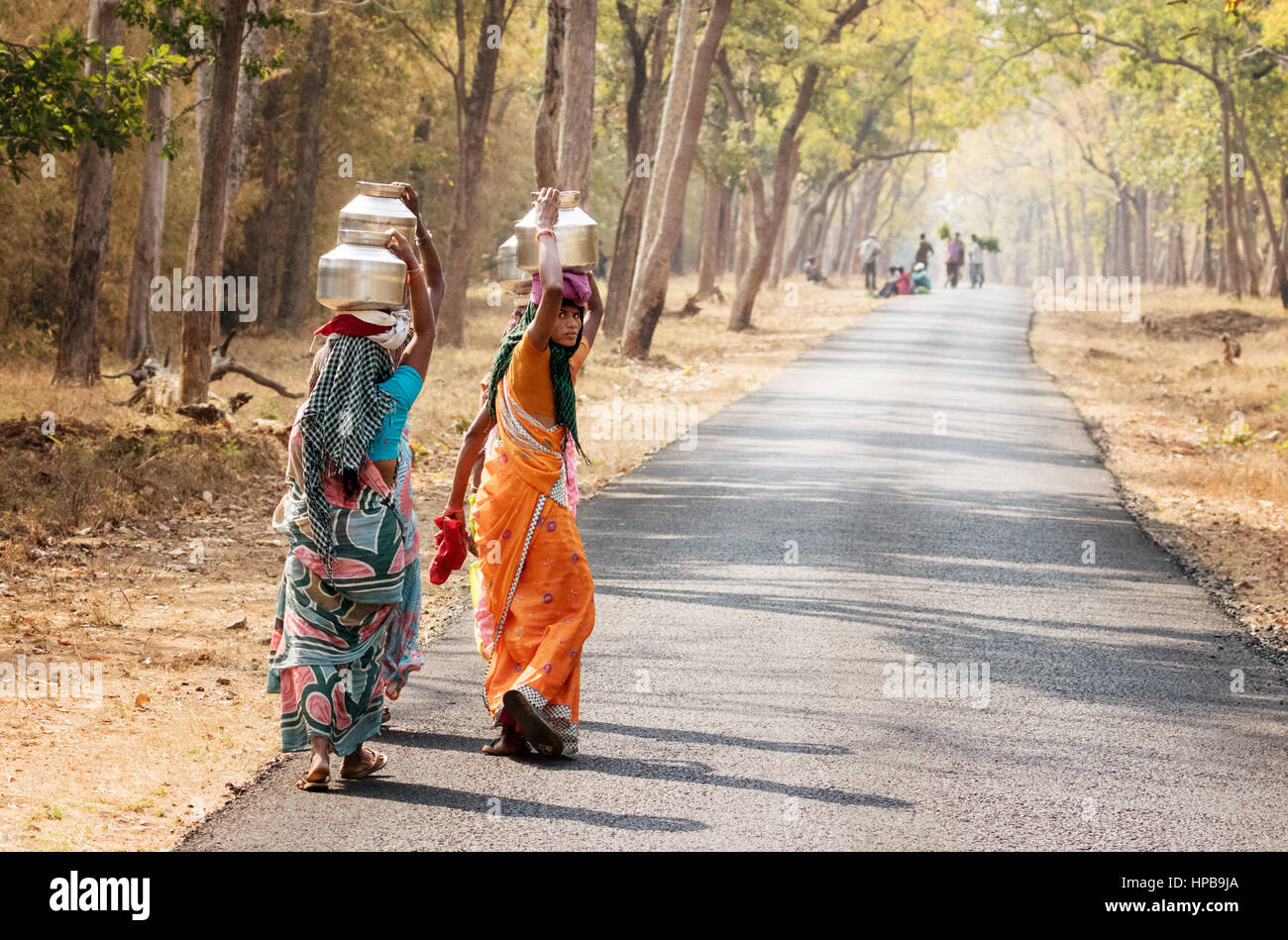Indian Women Walking Road Traditional High Resolution Stock Photography ...