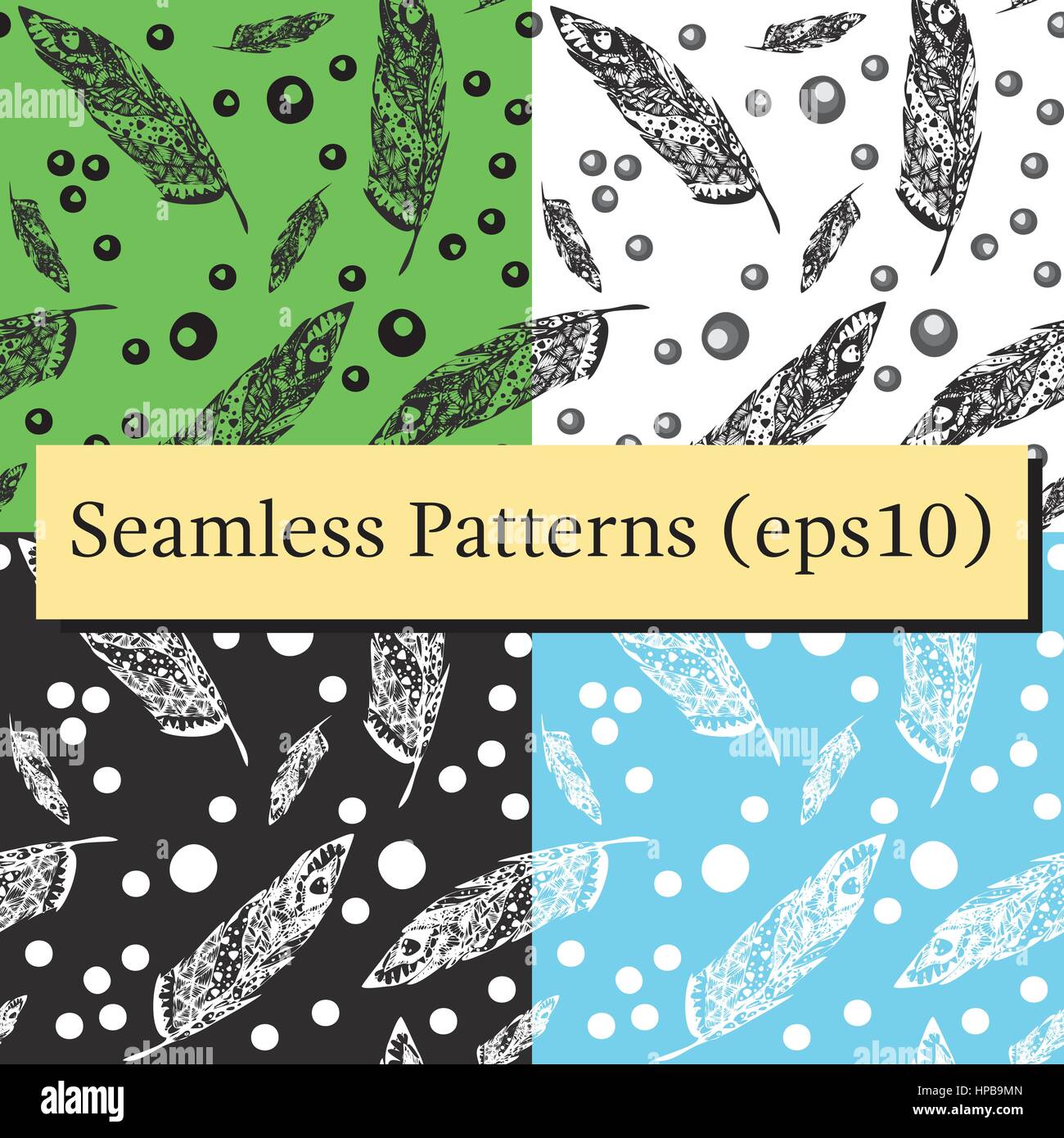Hand Drawn Doodle Zentangle Feather Isolated From Background Vector