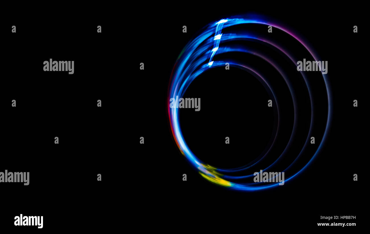 Sound waves in the visible blue color in the dark Stock Photo - Alamy