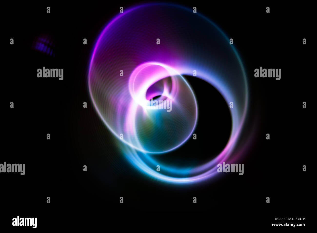 Sound waves in the visible blue color in the dark Stock Photo - Alamy