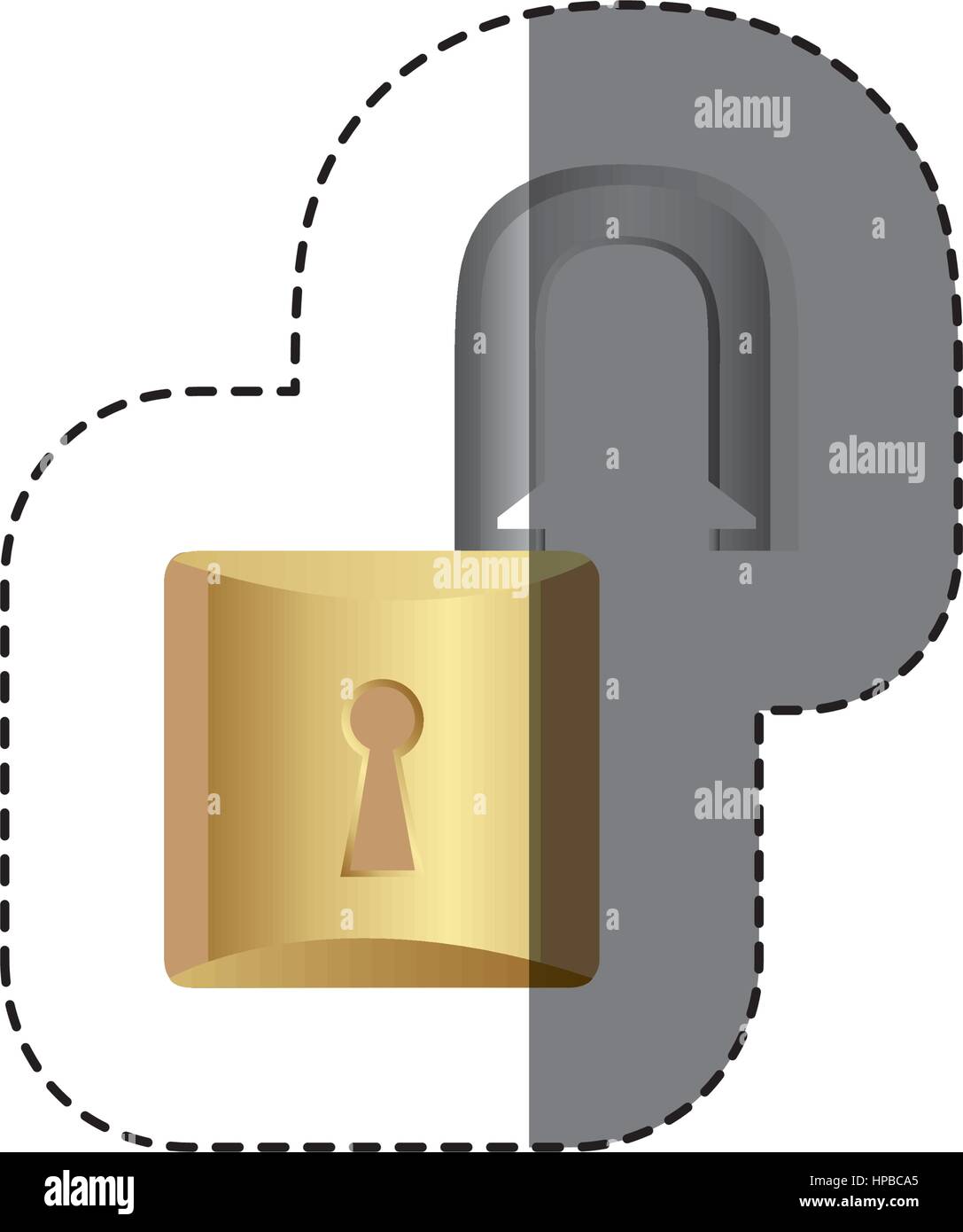 color silhouette sticker with open padlock Stock Vector Image & Art - Alamy