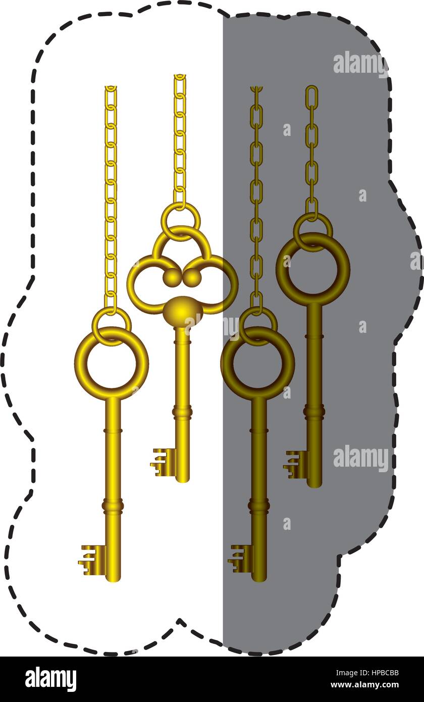 Old lock and chains Stock Vector Images - Alamy