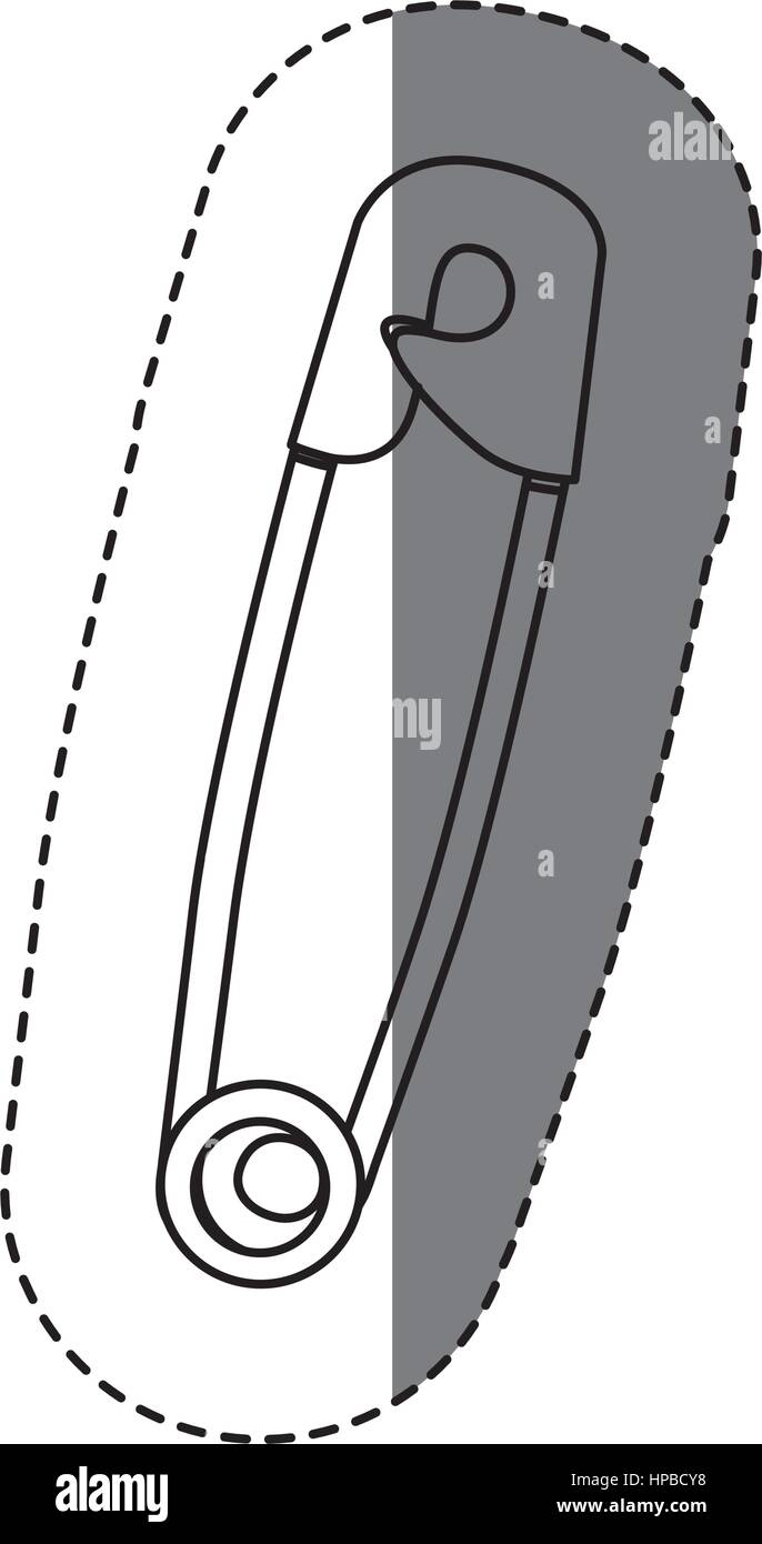 monochrome sticker contour with diaper hook in vertical position Stock ...