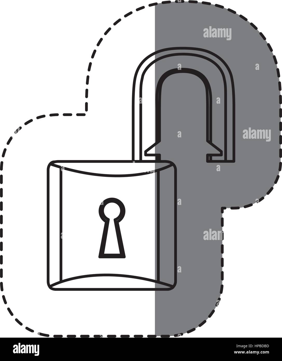 monochrome contour sticker with open padlock Stock Vector Image & Art ...