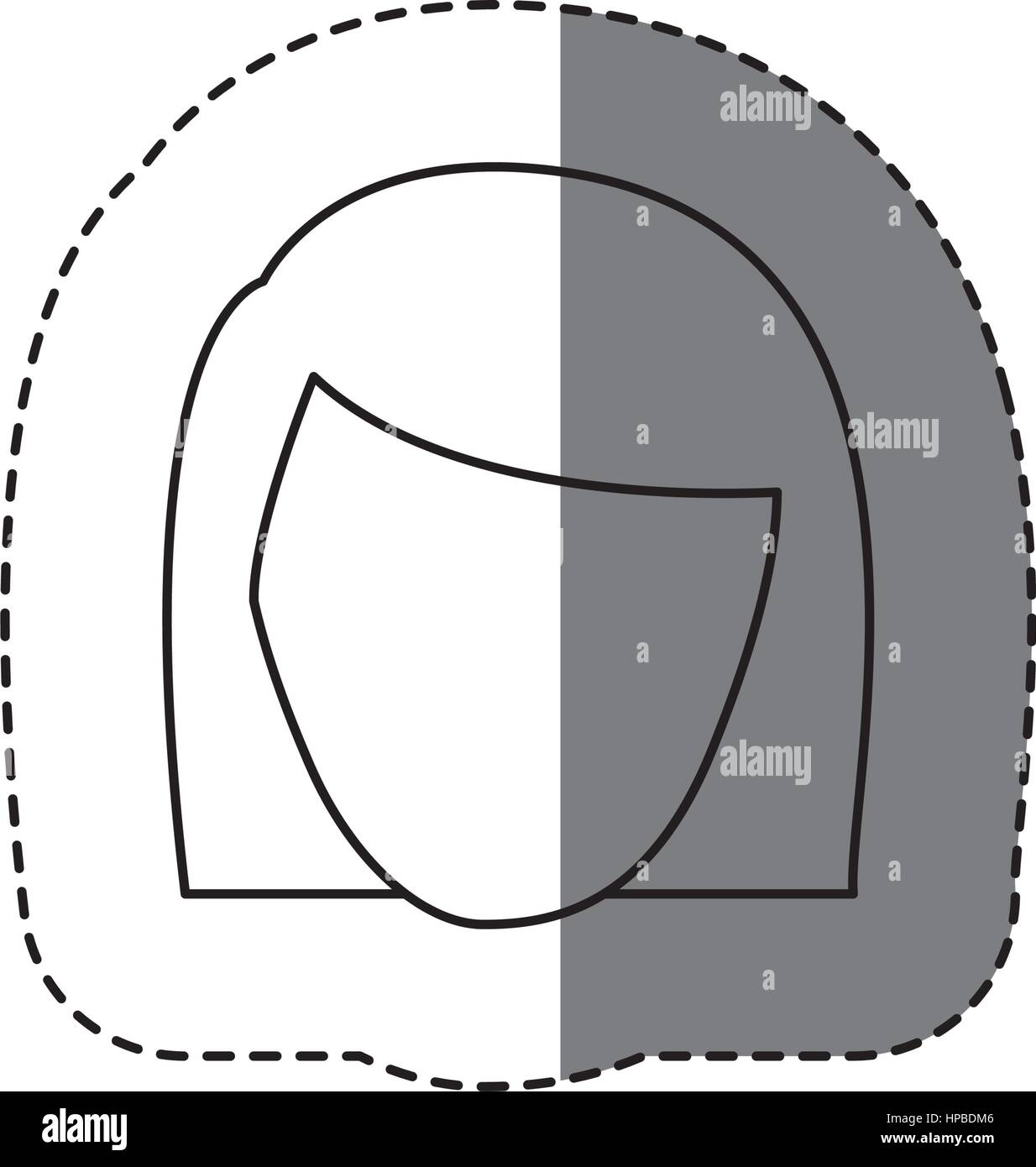 monochrome contour sticker with head of woman without face Stock Vector ...