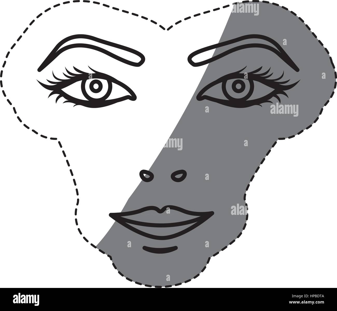 Portrait face woman girl eyes nose look Stock Vector Images - Alamy